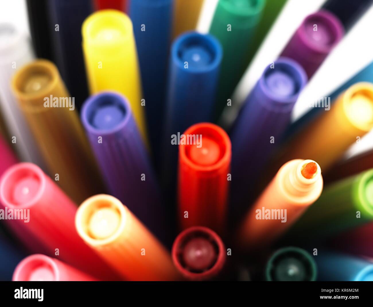 Colorful school markers closely Stock Photo - Alamy