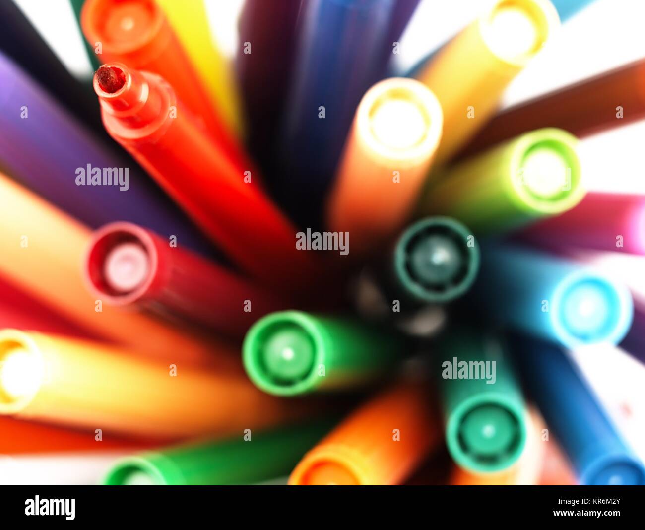 Colorful school markers closely Stock Photo - Alamy
