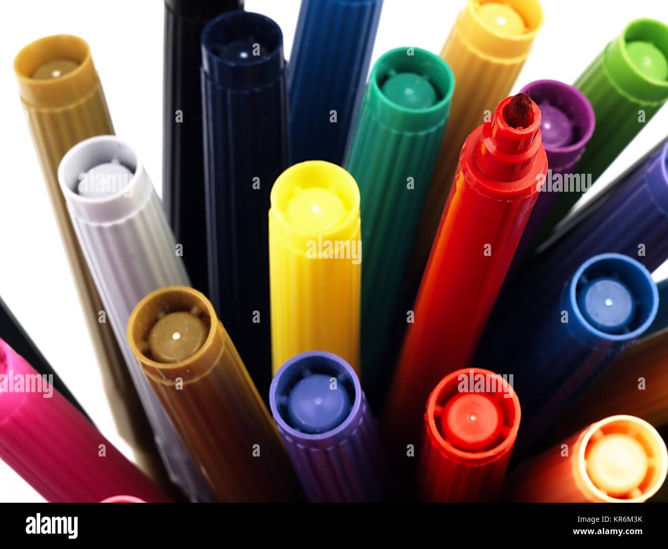 Colorful school markers closely Stock Photo - Alamy