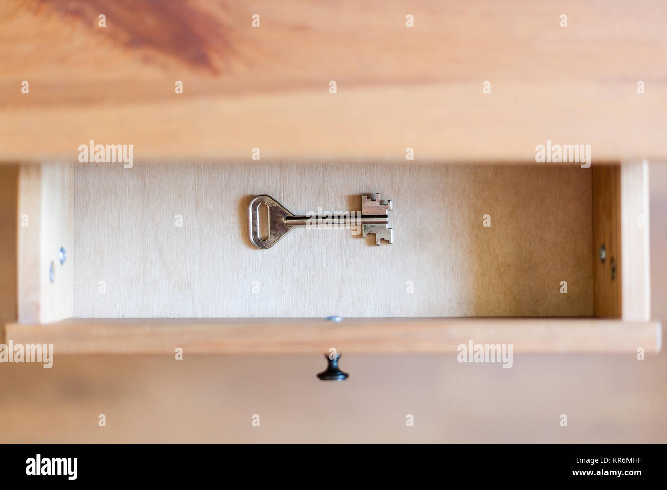 safe key in open drawer Stock Photo - Alamy