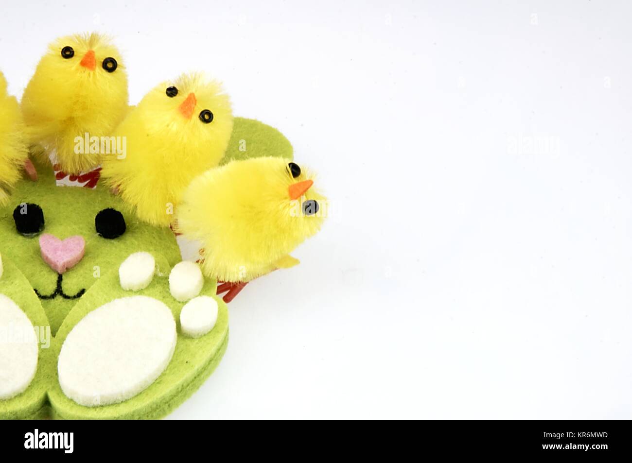 Little yellow chickens Easter decorations Stock Photo - Alamy