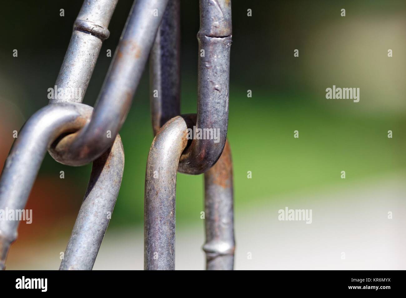 Metal chain links close up Stock Photo - Alamy
