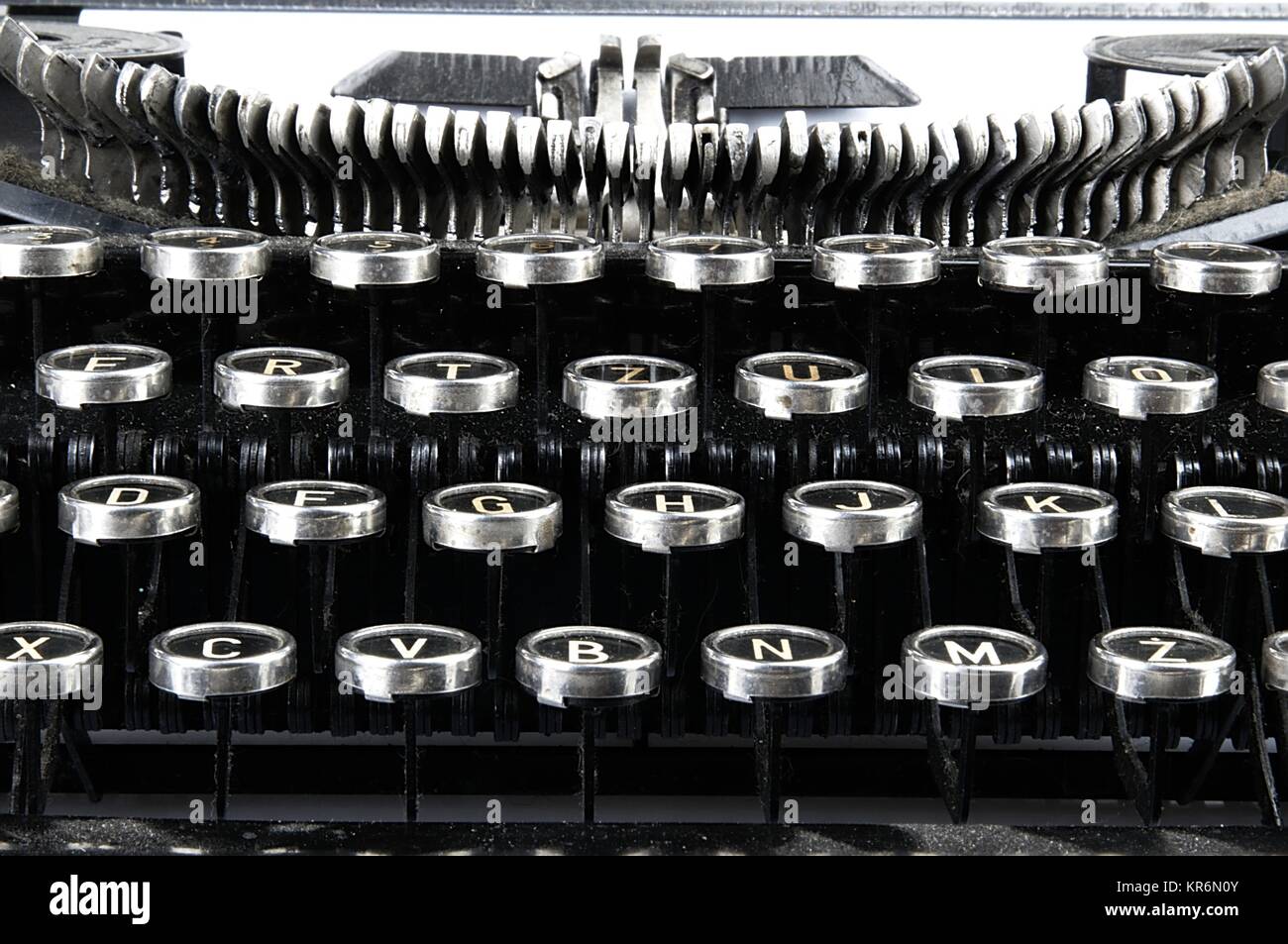 Old dusty typewriter seen up close Stock Photo - Alamy