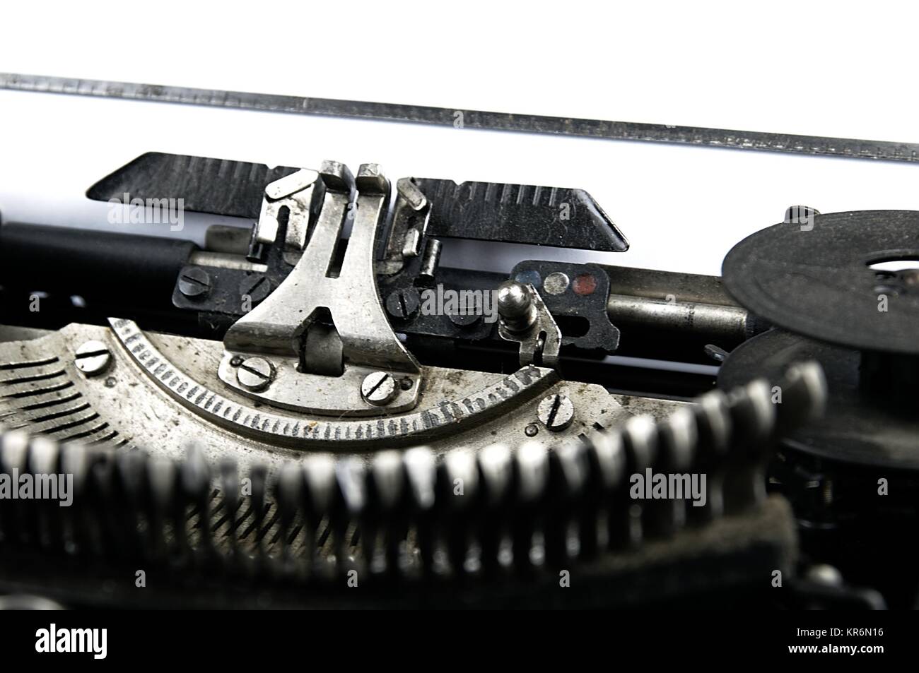 Old dusty typewriter seen up close Stock Photo - Alamy