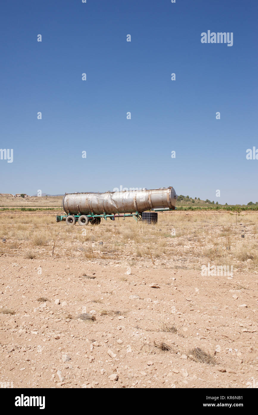 Road tanker trailer off-road as a water tank Stock Photo - Alamy