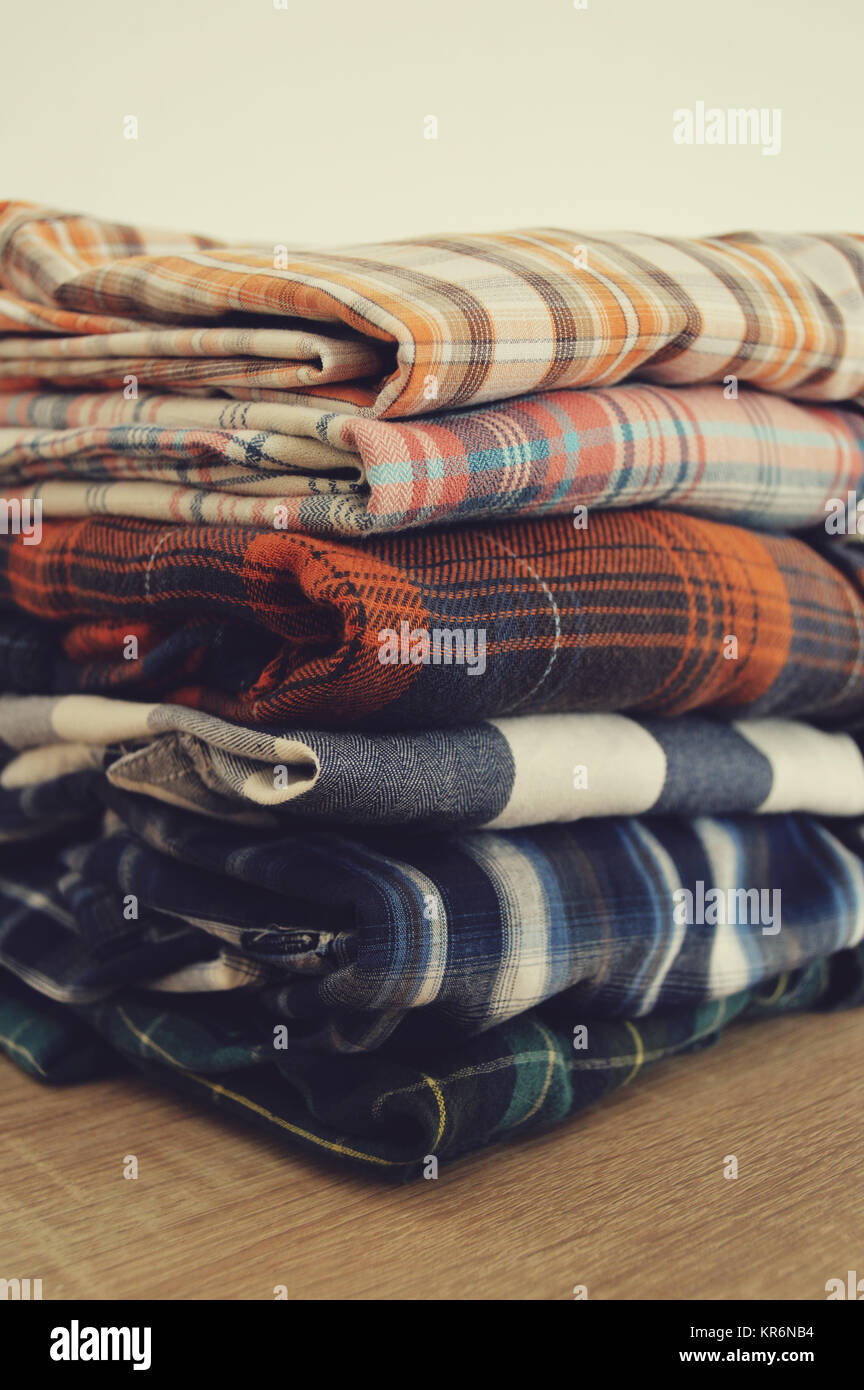 Folded plaid hi-res stock photography and images - Alamy
