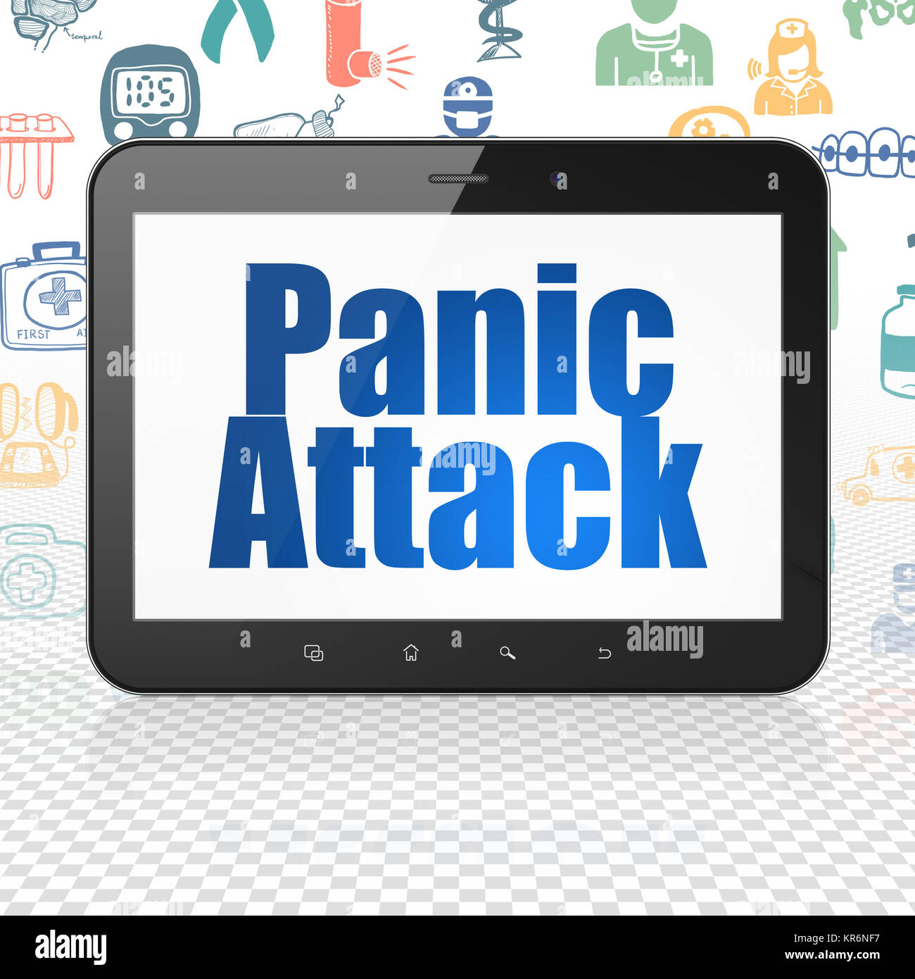 Medicine concept: Tablet Computer with Panic Attack on display Stock ...