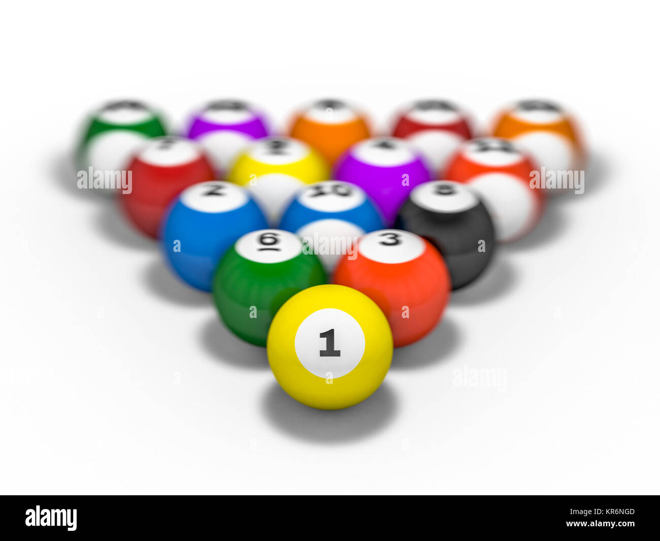 Pool billiard balls in starting position. 3D rendering Stock Photo - Alamy