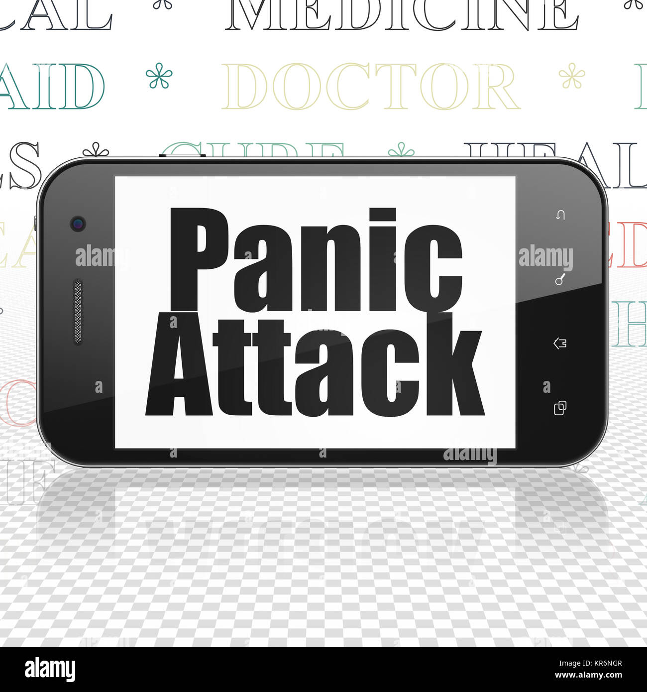 Healthcare concept: Smartphone with Panic Attack on display Stock Photo ...