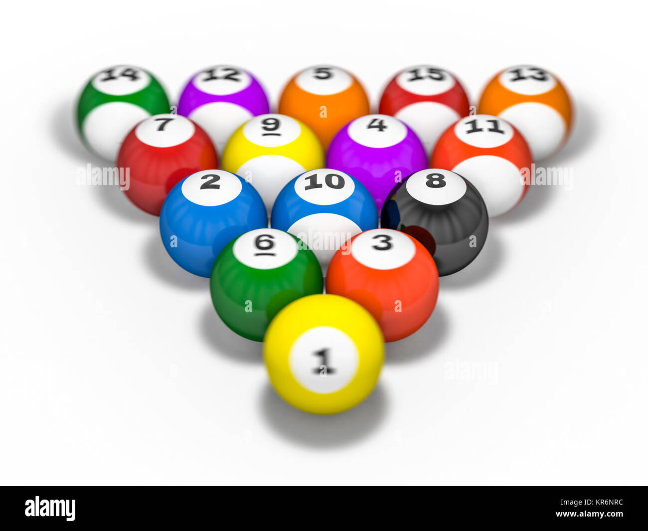 Pool billiard balls in starting position. 3D rendering Stock Photo - Alamy