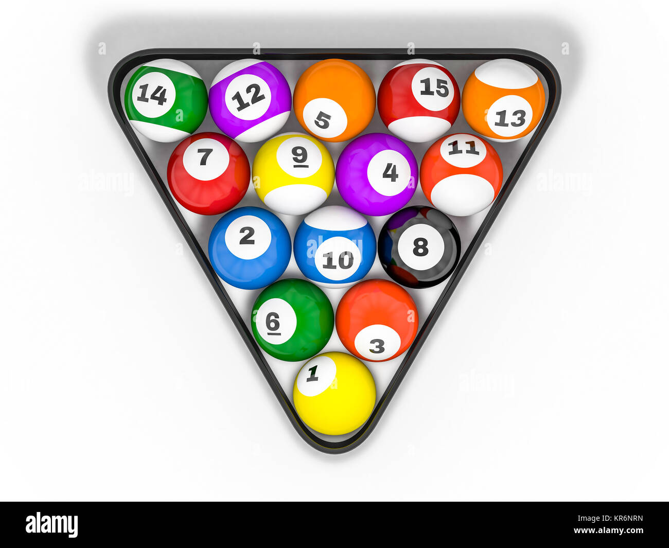 Pool billiard balls in starting position. 3D rendering Stock Photo - Alamy