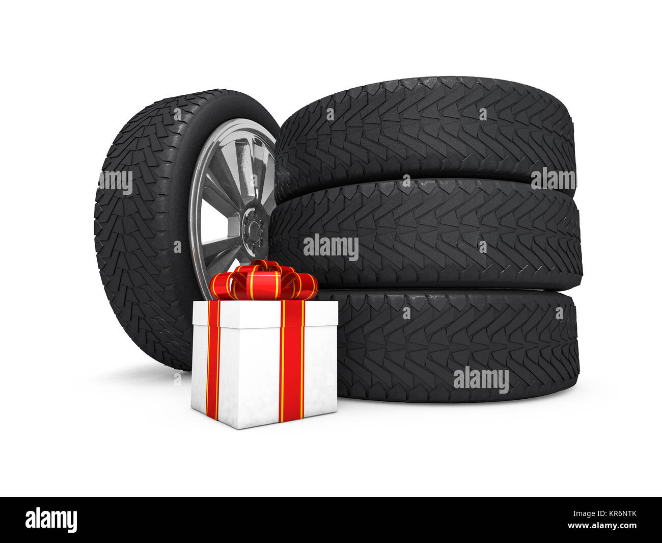 Changing car tyre Cut Out Stock Images & Pictures - Alamy