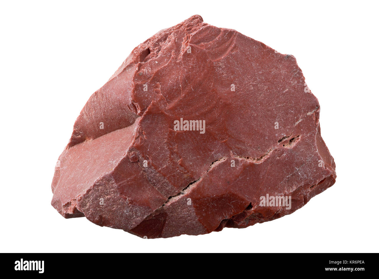 Uncut, raw red jasper from Africa isolated on white background Stock ...