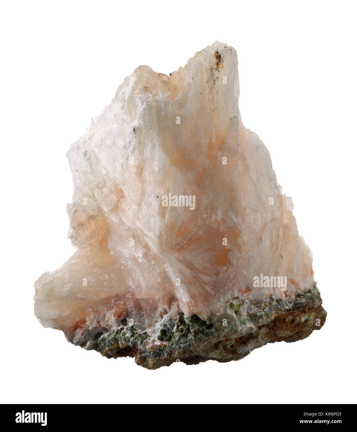 Zeolite crystal from India on matrix isolated on white background Stock ...