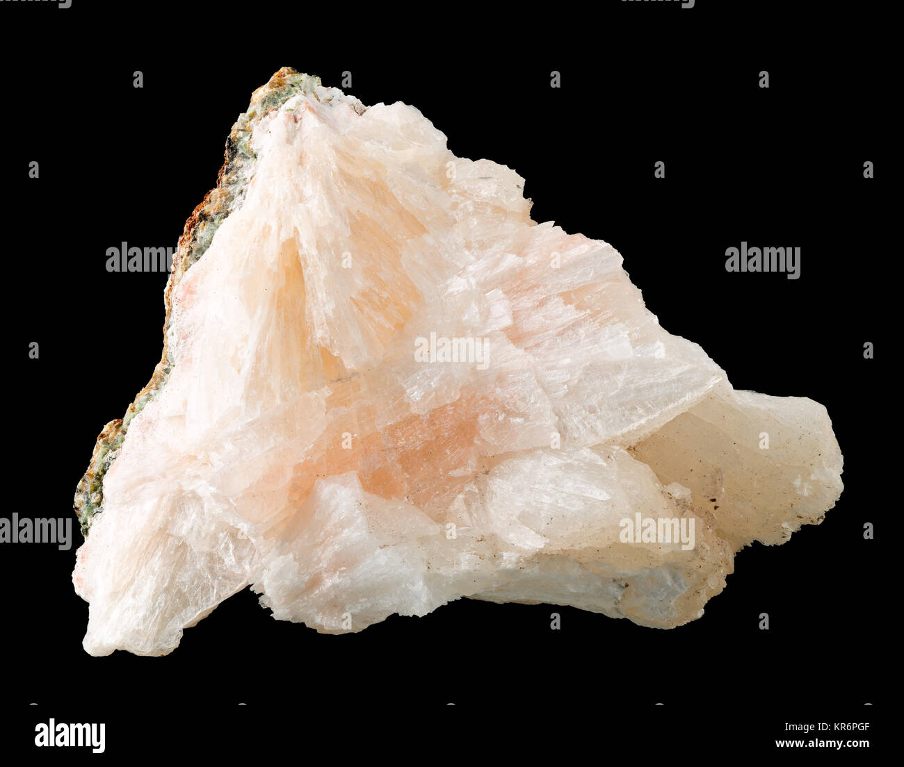 Zeolite crystal from India on matrix isolated on black background Stock ...
