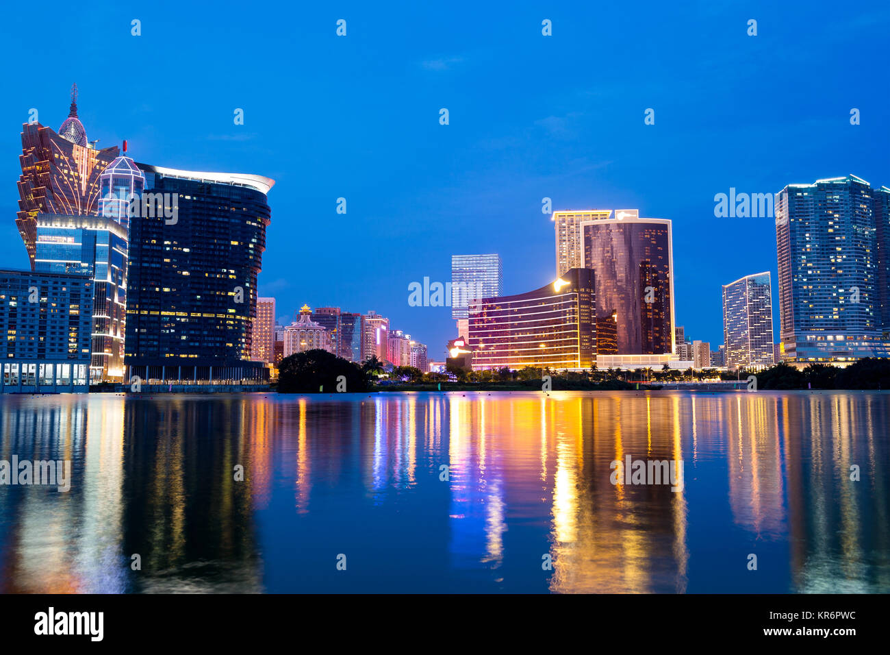 Macau skyline at night Stock Photo - Alamy