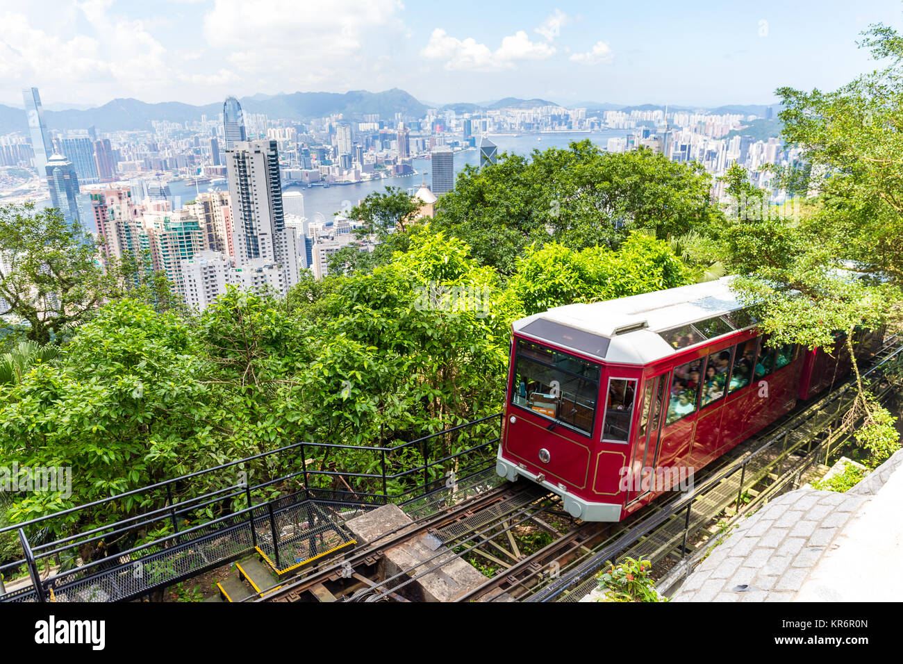 The peak tram in Hong Kong Stock Photo - Alamy