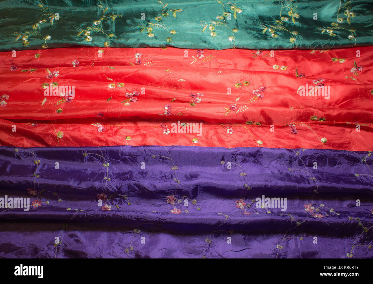 Different color and texture fabrics closeup Stock Photo - Alamy