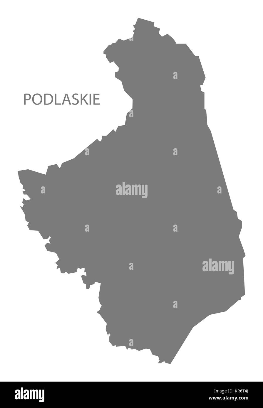 Podlaskie Poland Map grey Stock Photo - Alamy