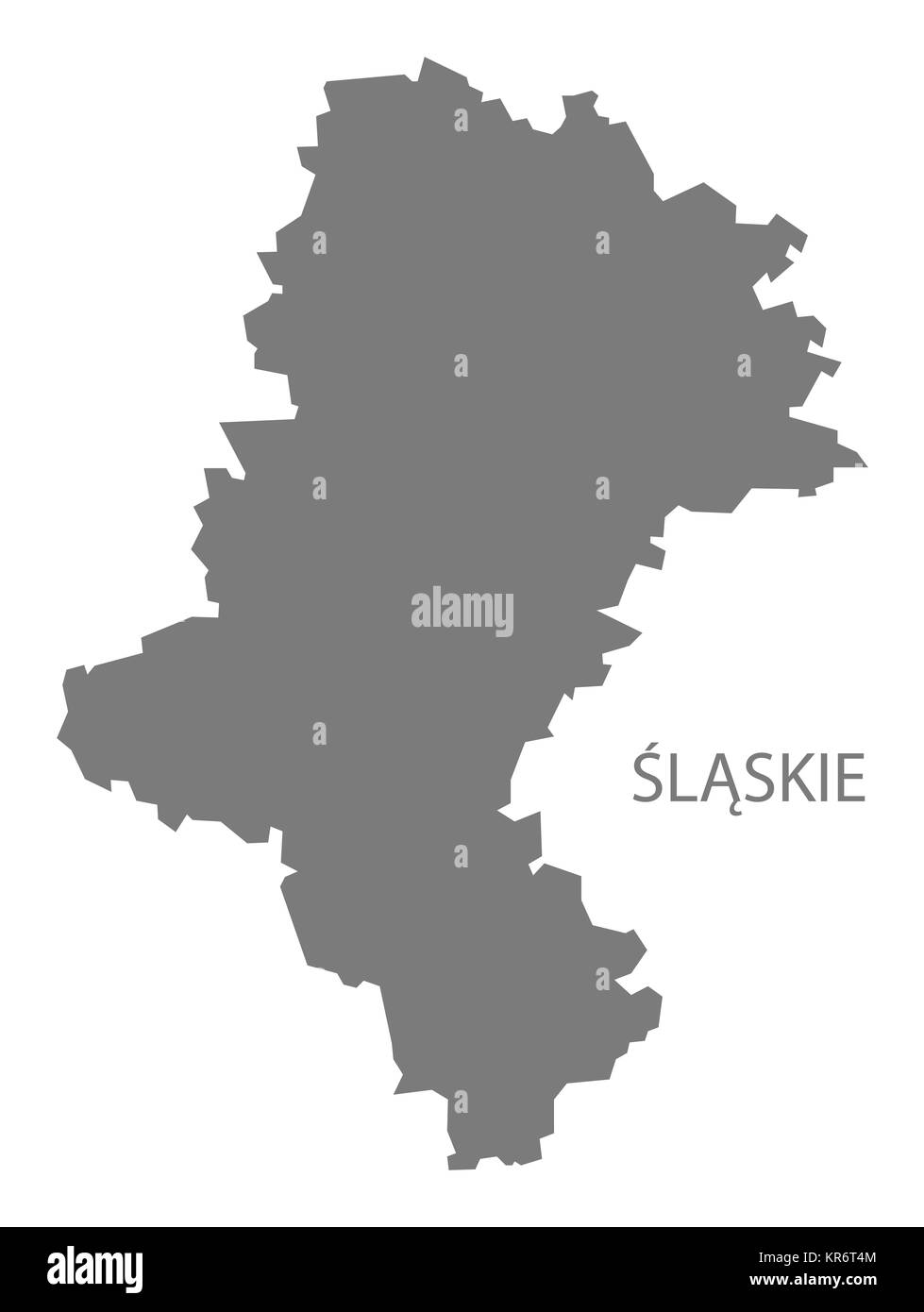 Slaskie Poland Map grey Stock Photo - Alamy