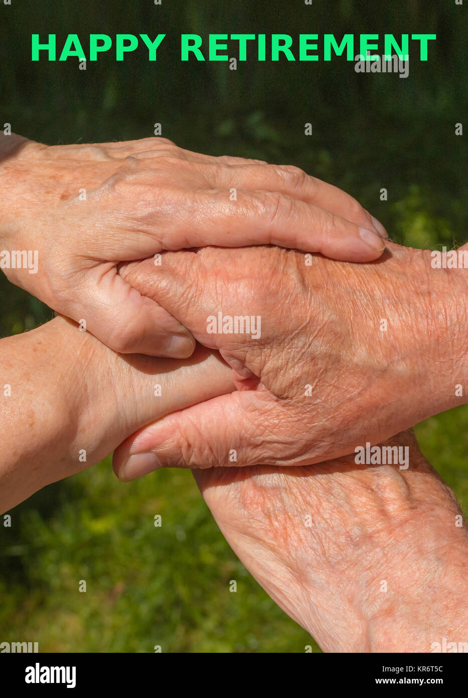 Hands of old woman touching senior man Stock Photo - Alamy