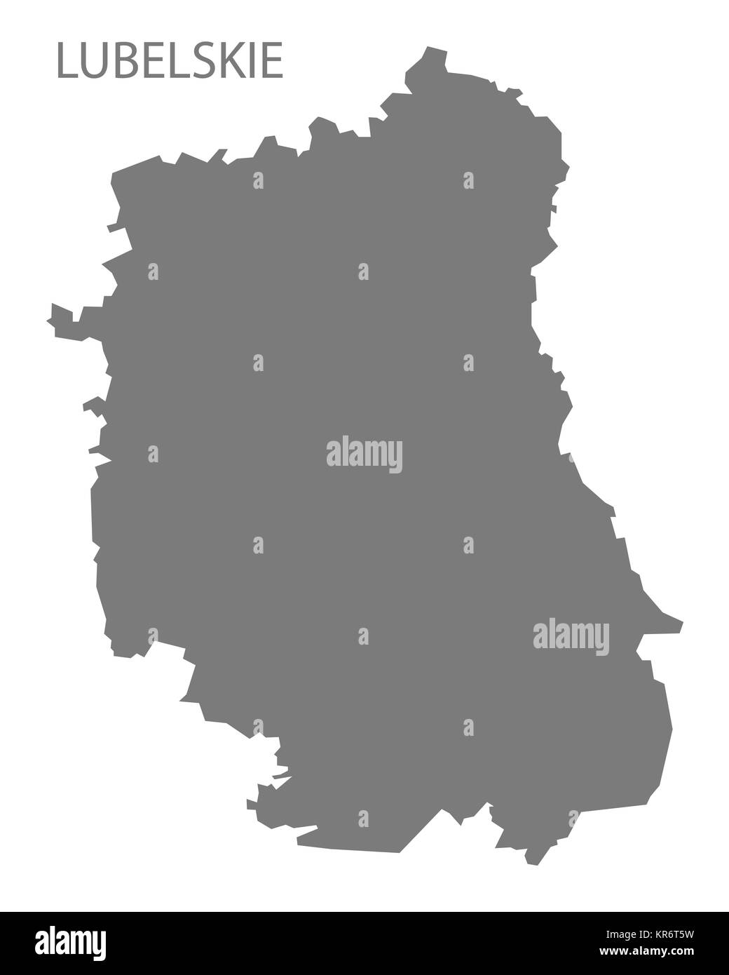 Lubelskie Poland Map grey Stock Photo - Alamy