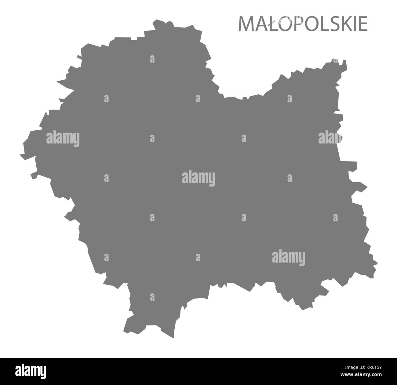 Malopolskie Poland Map grey Stock Photo - Alamy