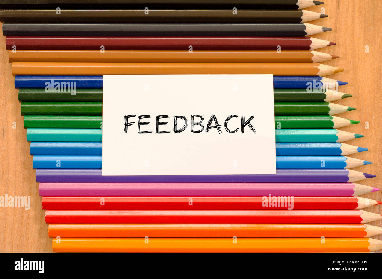 Feedback text concept over pencil background Stock Photo - Alamy