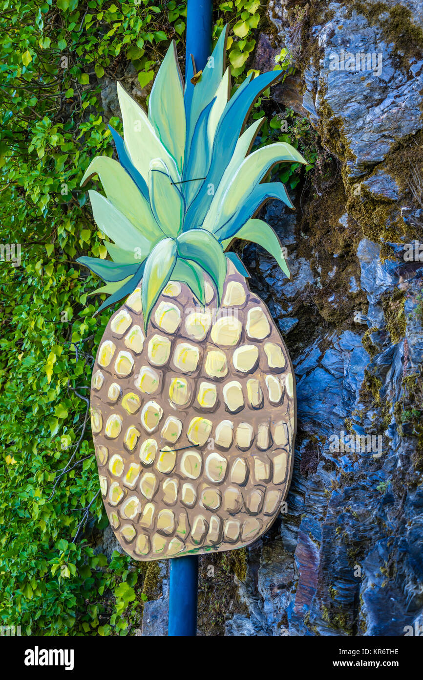 Pineapple on a post Stock Photo - Alamy