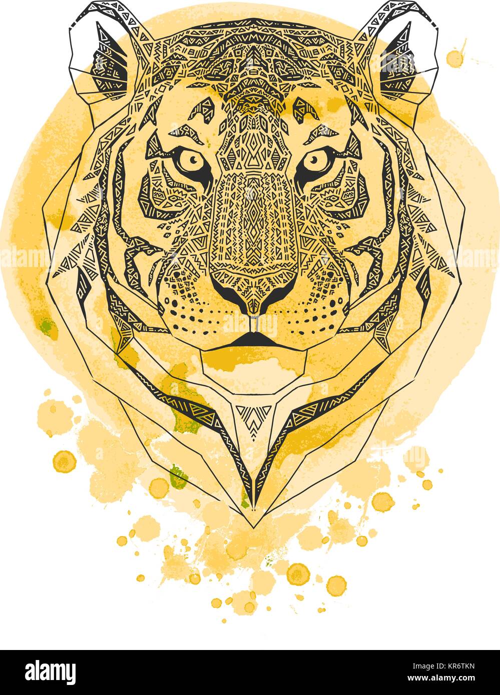 Tiger water splash Stock Vector Images - Alamy