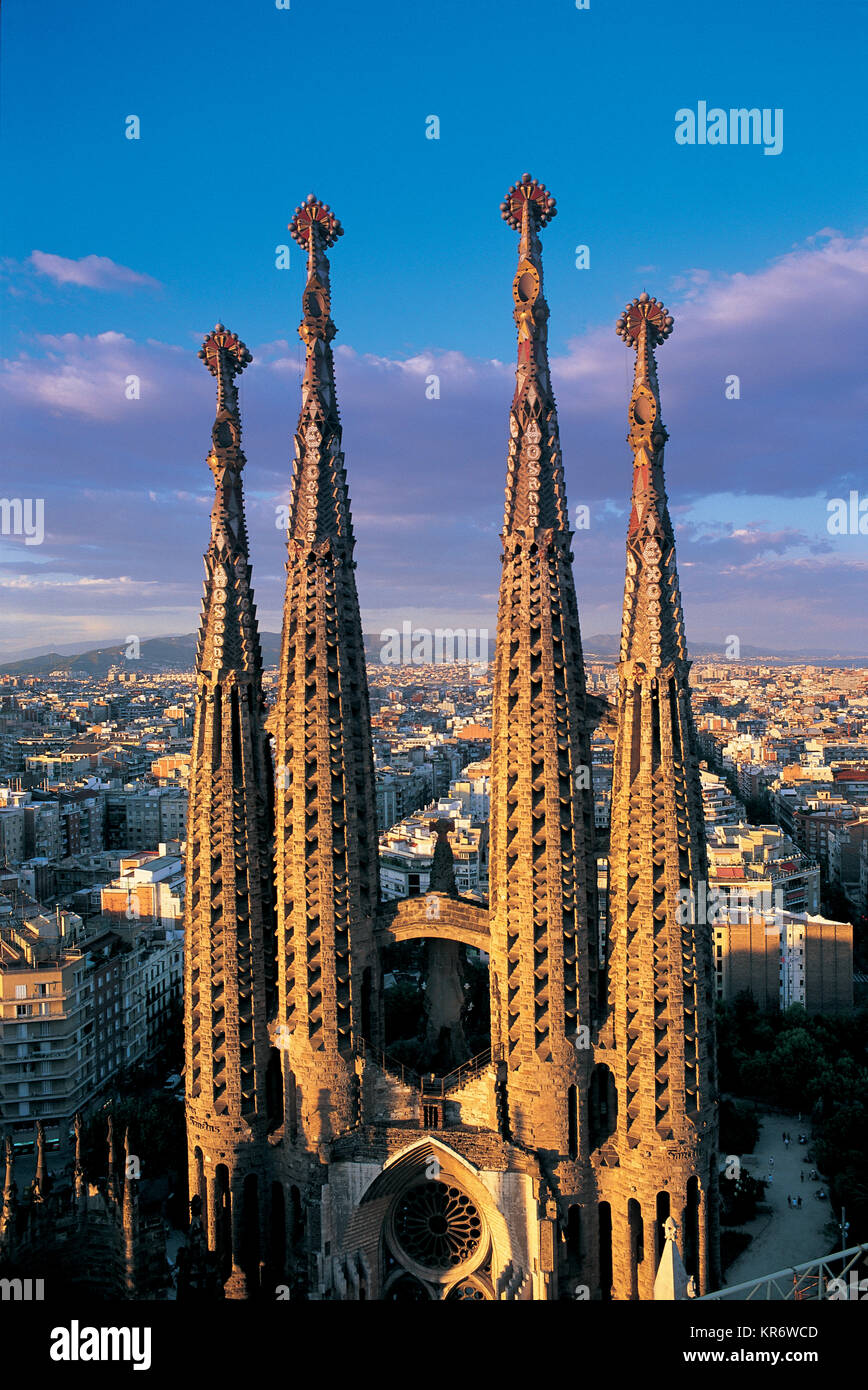 Spires of the Sagrada Familia in Barcelona, Spain Stock Photo - Alamy