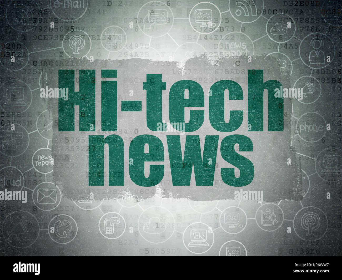 News concept: Hi-tech News on Digital Data Paper background Stock Photo ...
