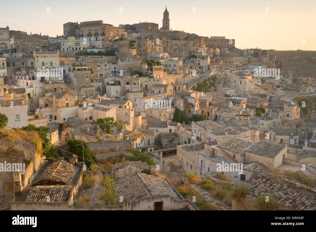 High angle view across rooftops of historic Italian city Stock Photo ...