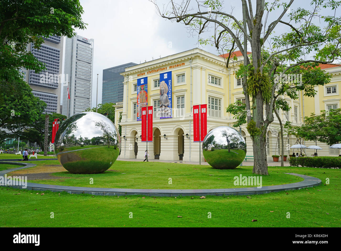 View of the landmark Asian Civilisations Museum located in Singapore ...
