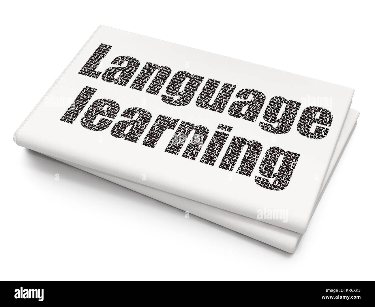 Education concept: Language Learning on Blank Newspaper background ...