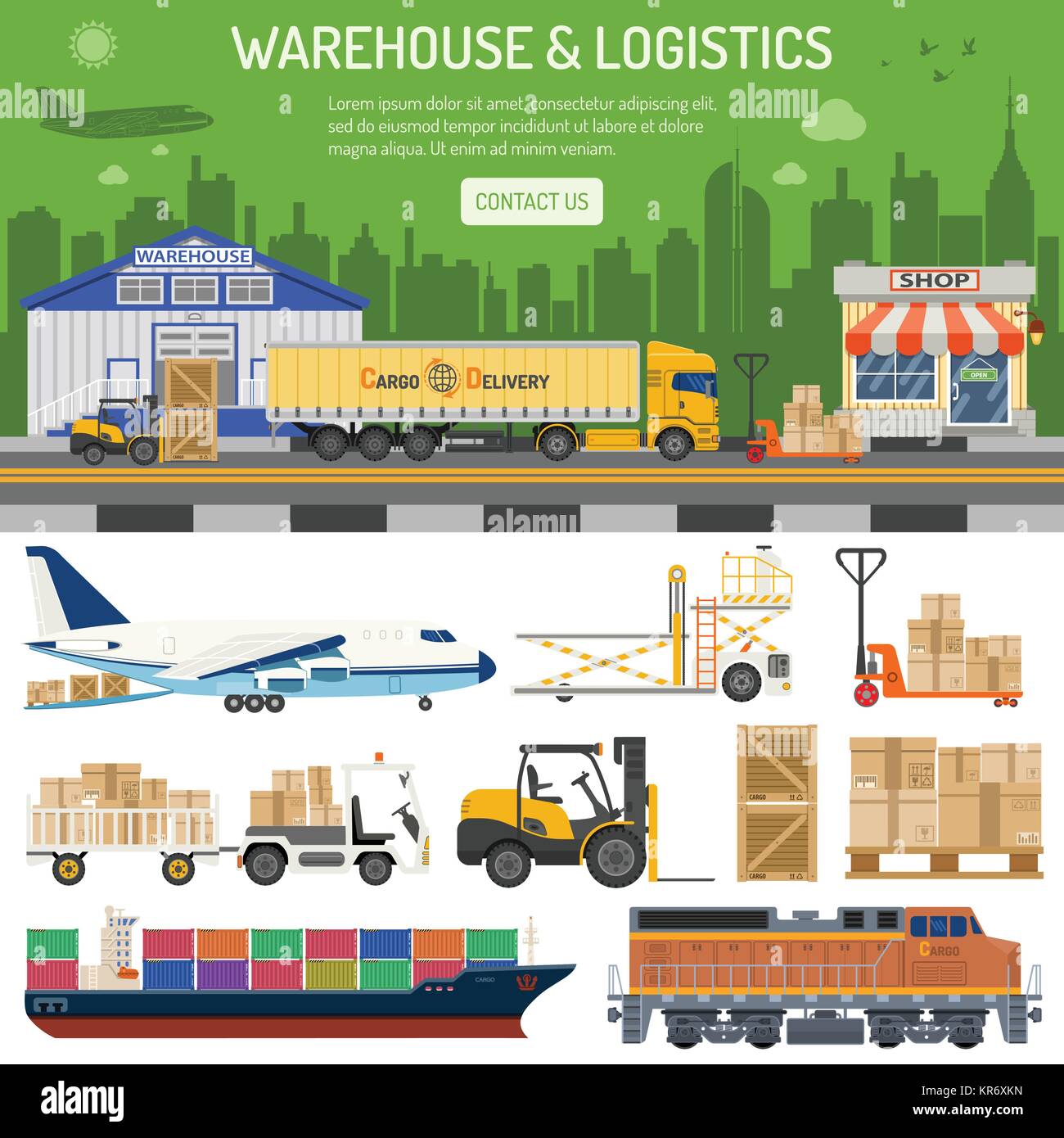 Warehouse and logistics banner Stock Vector Image & Art - Alamy