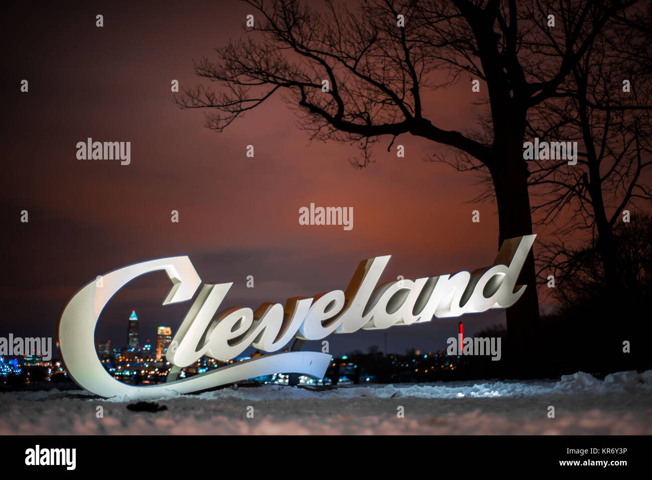 Cleveland rock and roll hall of fame and museum sign hi-res stock ...
