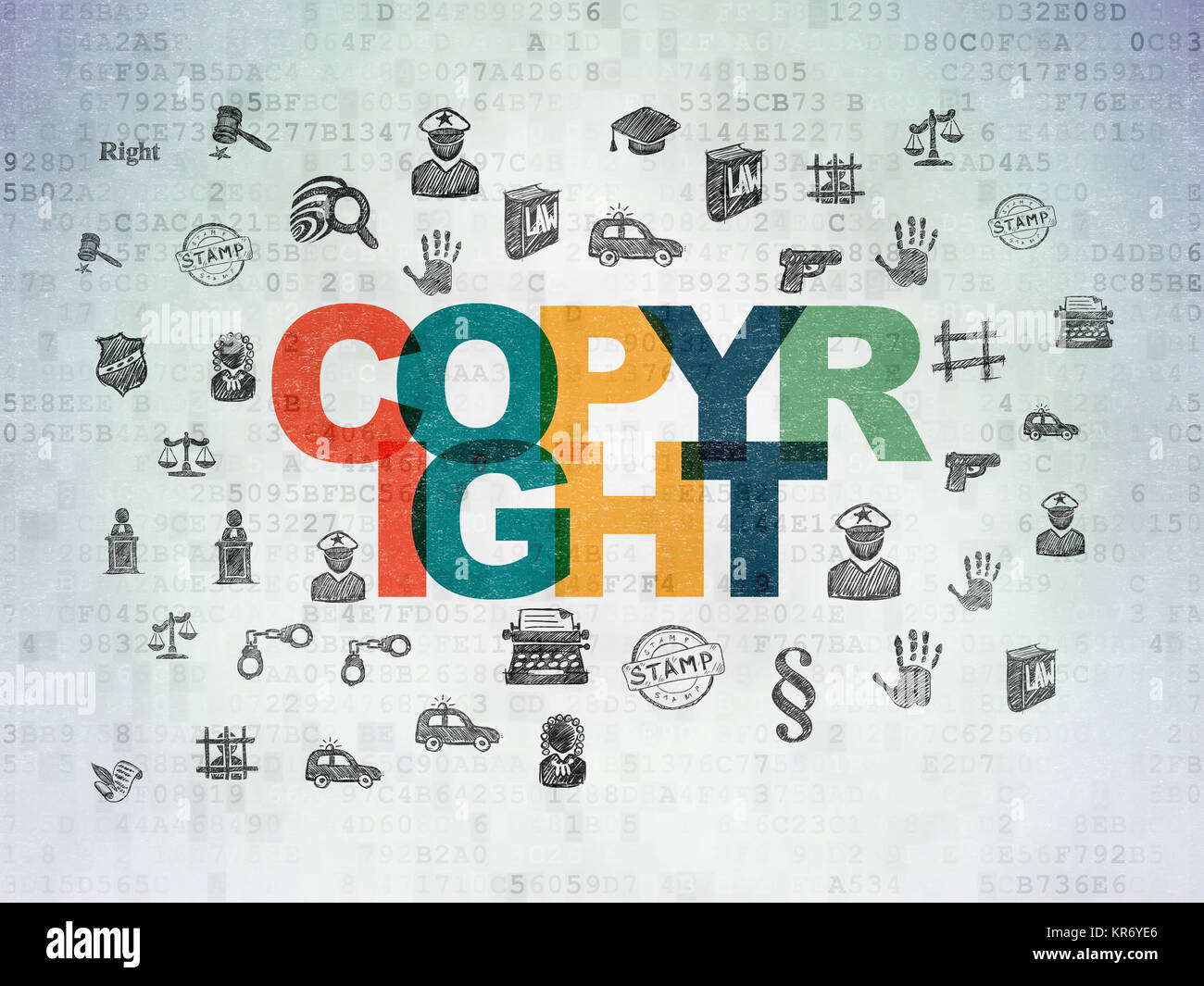 Law concept: Copyright on Digital Data Paper background Stock Photo - Alamy