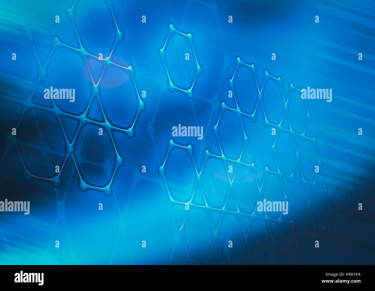Abstract structure of the molecular lattice, blue scientific medical ...