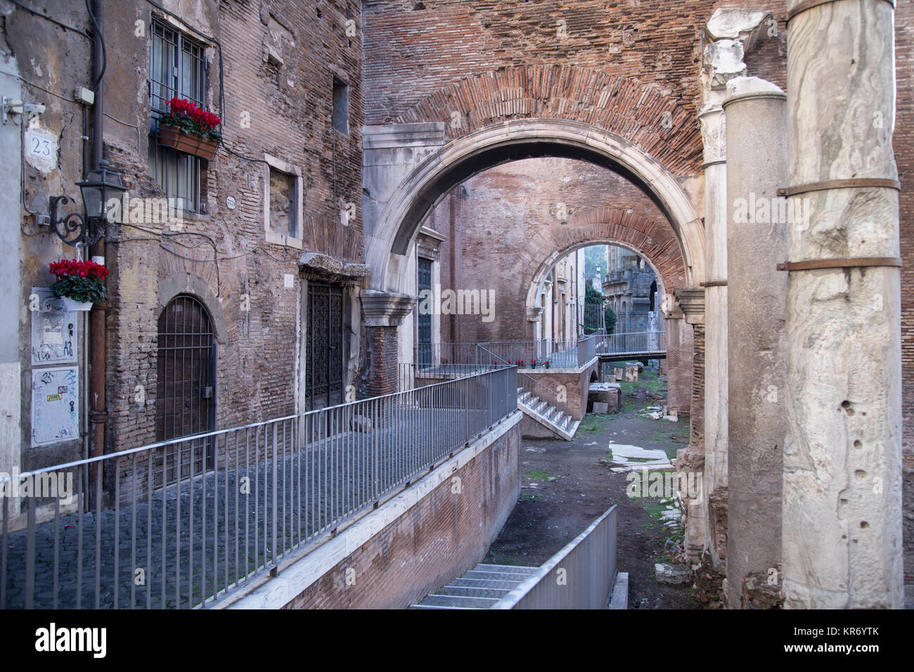 Roma, Italy. 18th Dec, 2017. View of Portico d'Ottavia in Rome Credit ...