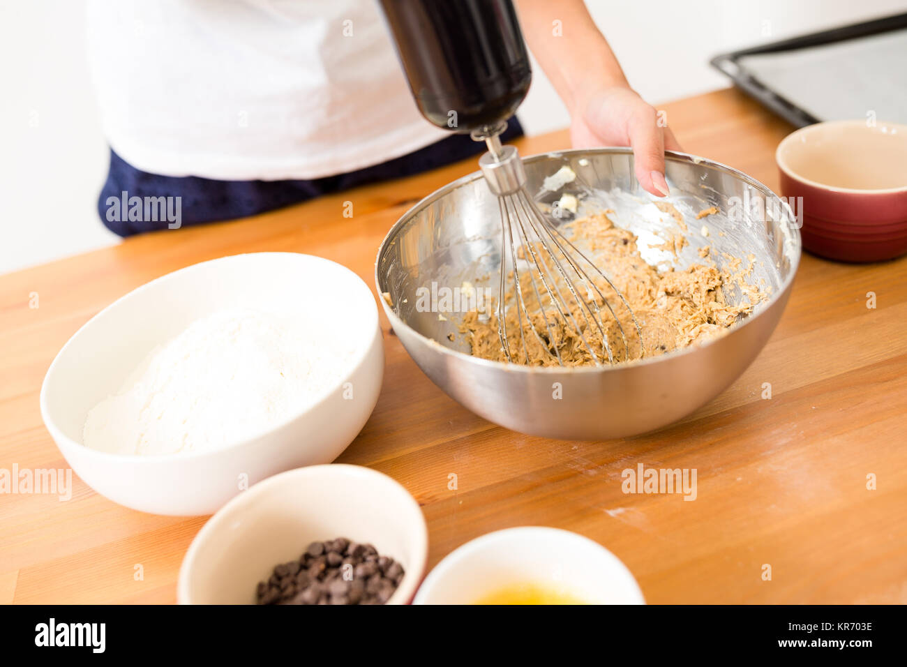 Mixing dough for cookies Stock Photo - Alamy