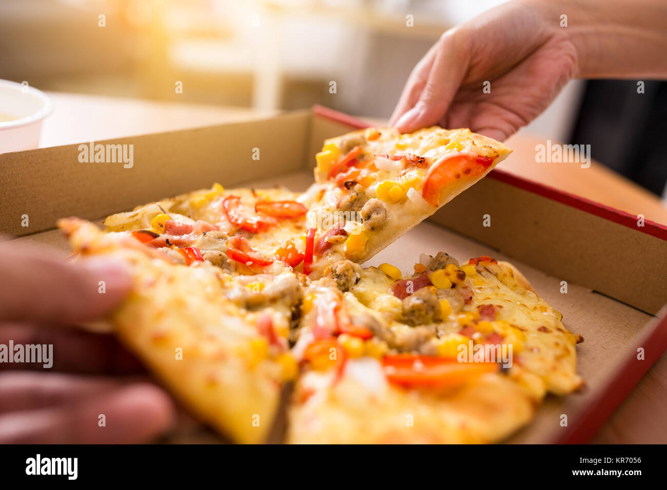 Italian pizza in a box Stock Photo - Alamy