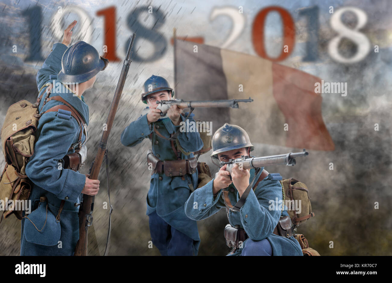 the French soldiers 1914 1918 attack, November 11th Stock Photo - Alamy