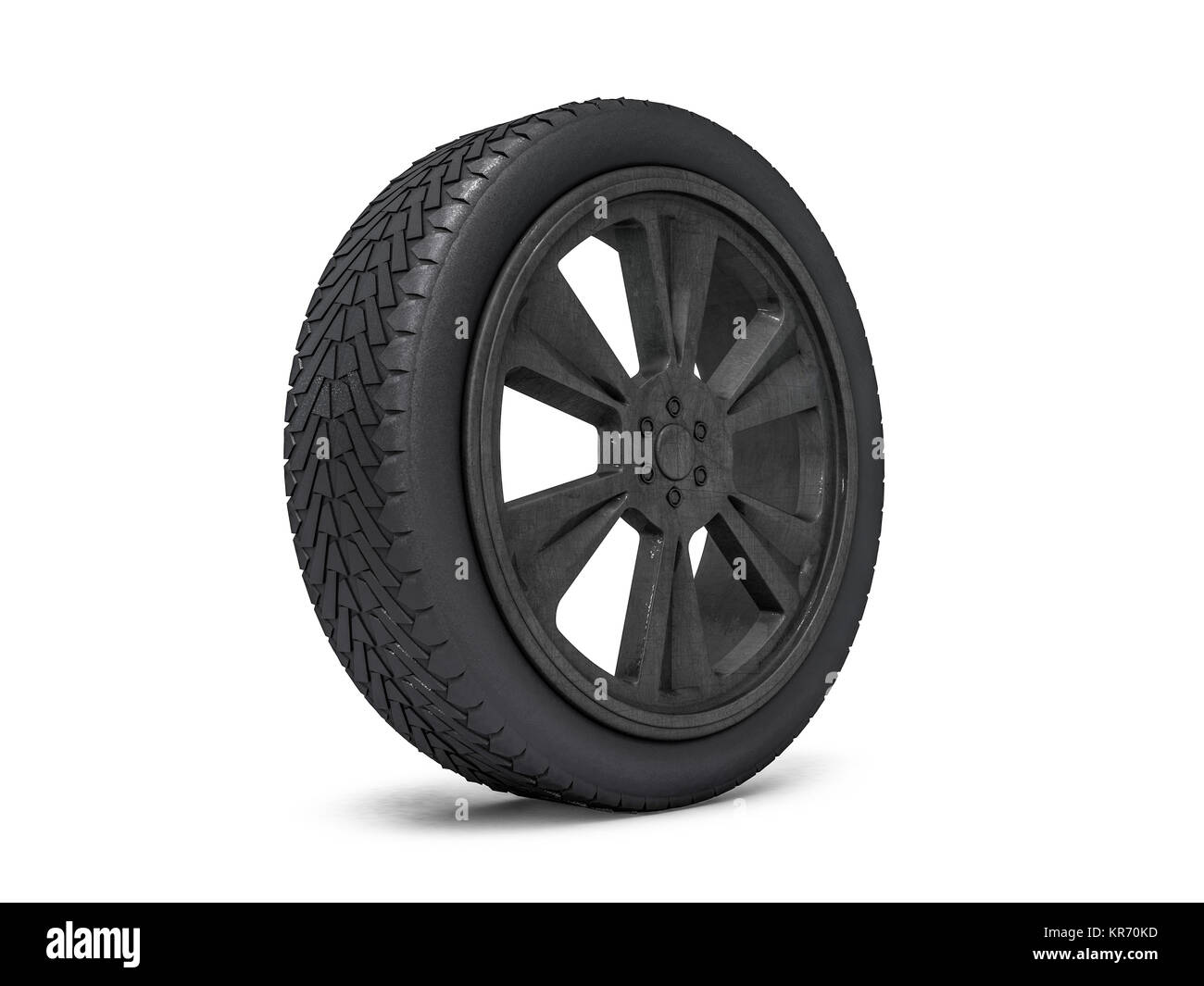 Wheels with blackened rim. 3D rendering Stock Photo - Alamy