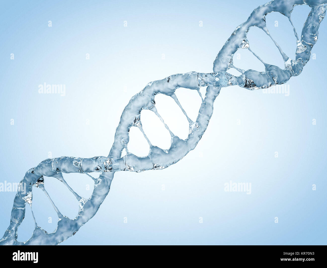 Close up of a diagonal DNA Chain of water. 3D rendering Stock Photo - Alamy