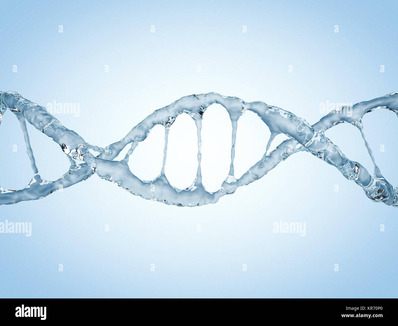Close up of a diagonal DNA Chain of water. 3D rendering Stock Photo - Alamy