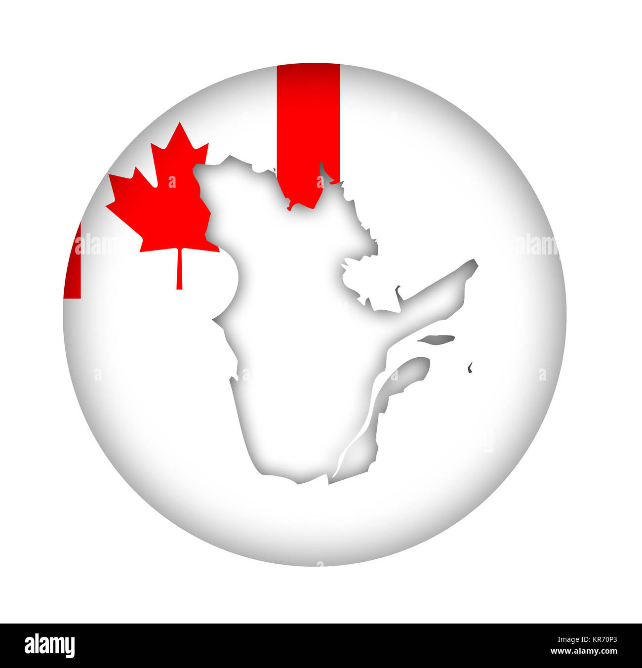 Canada Quebec state map flag button Stock Photo - Alamy