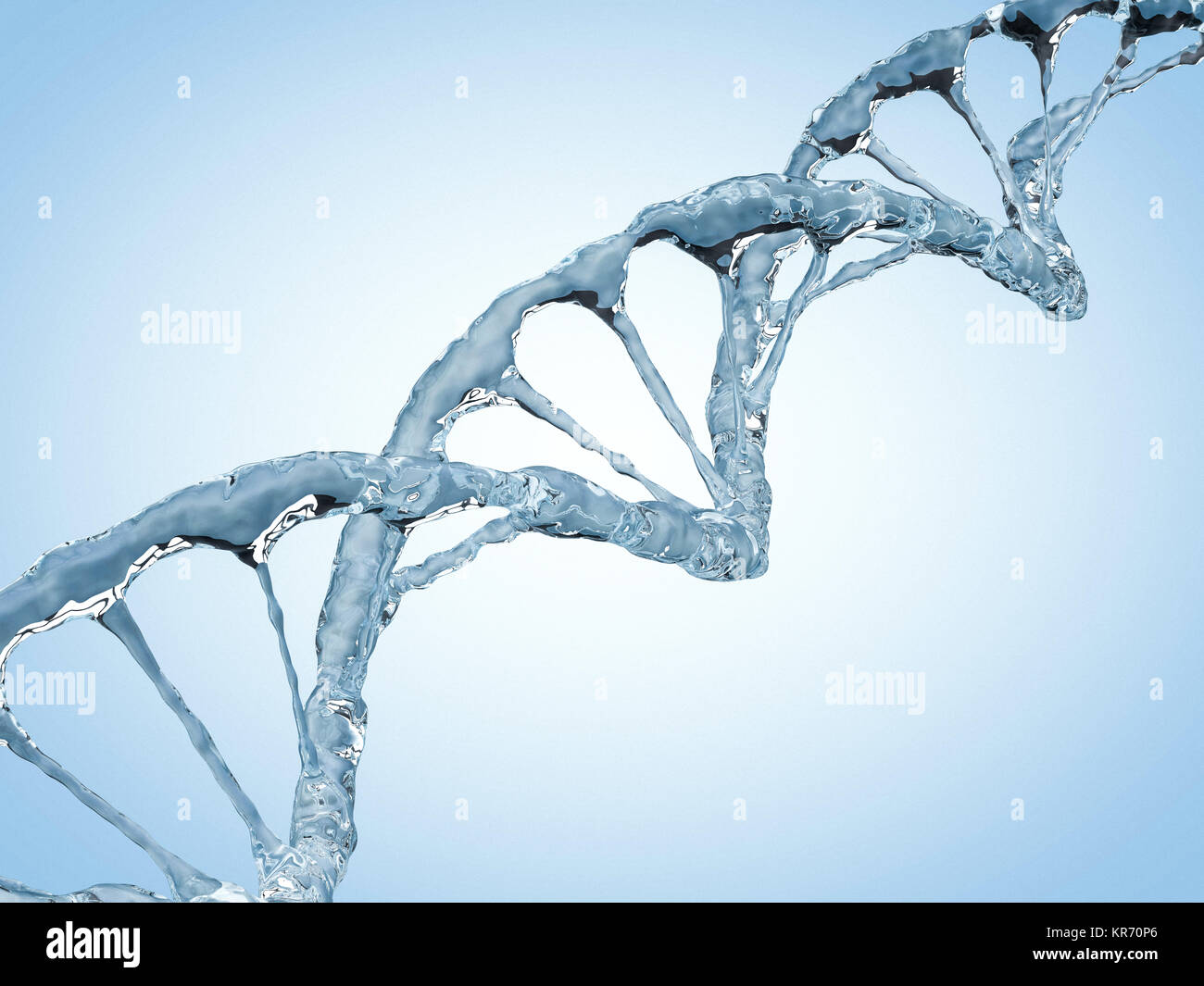 Close up of a diagonal DNA Chain of water. 3D rendering Stock Photo - Alamy