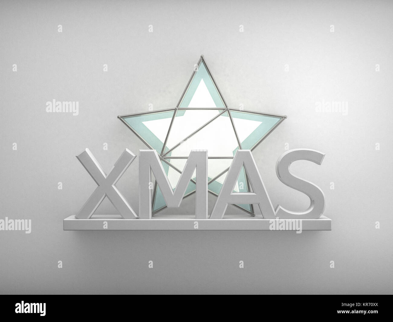 Bookshelf shaped christmas tree. 3D rendering Stock Photo - Alamy