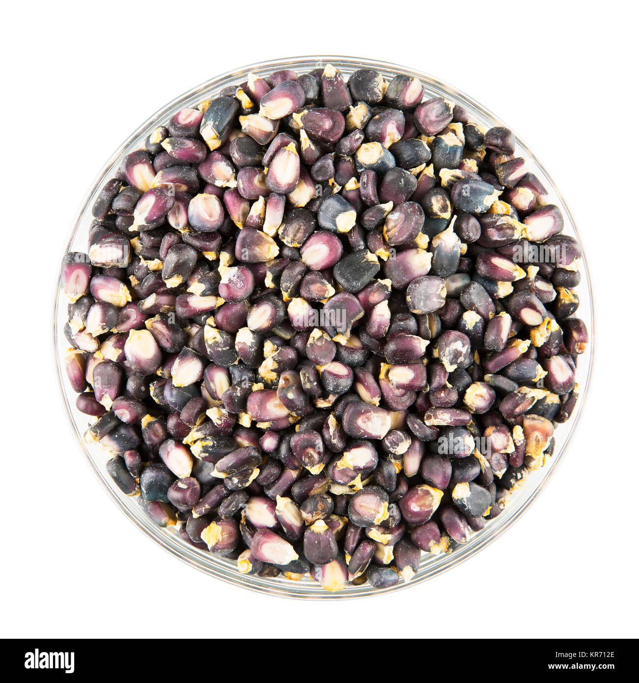 Bowl of Blue Hominy Isolated Stock Photo - Alamy